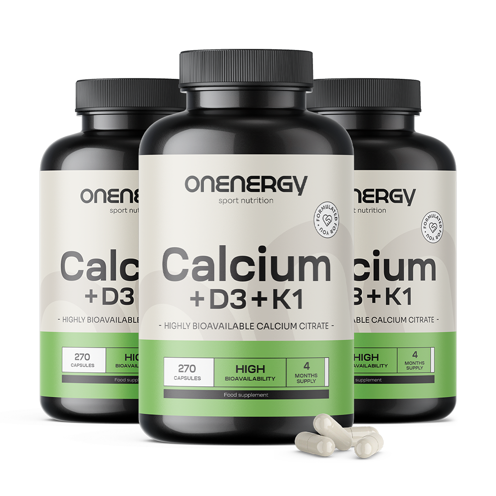 3x Calcio + Vitamina D3 y K1, en total 810 cápsulas - OnEnergyNutrition.es